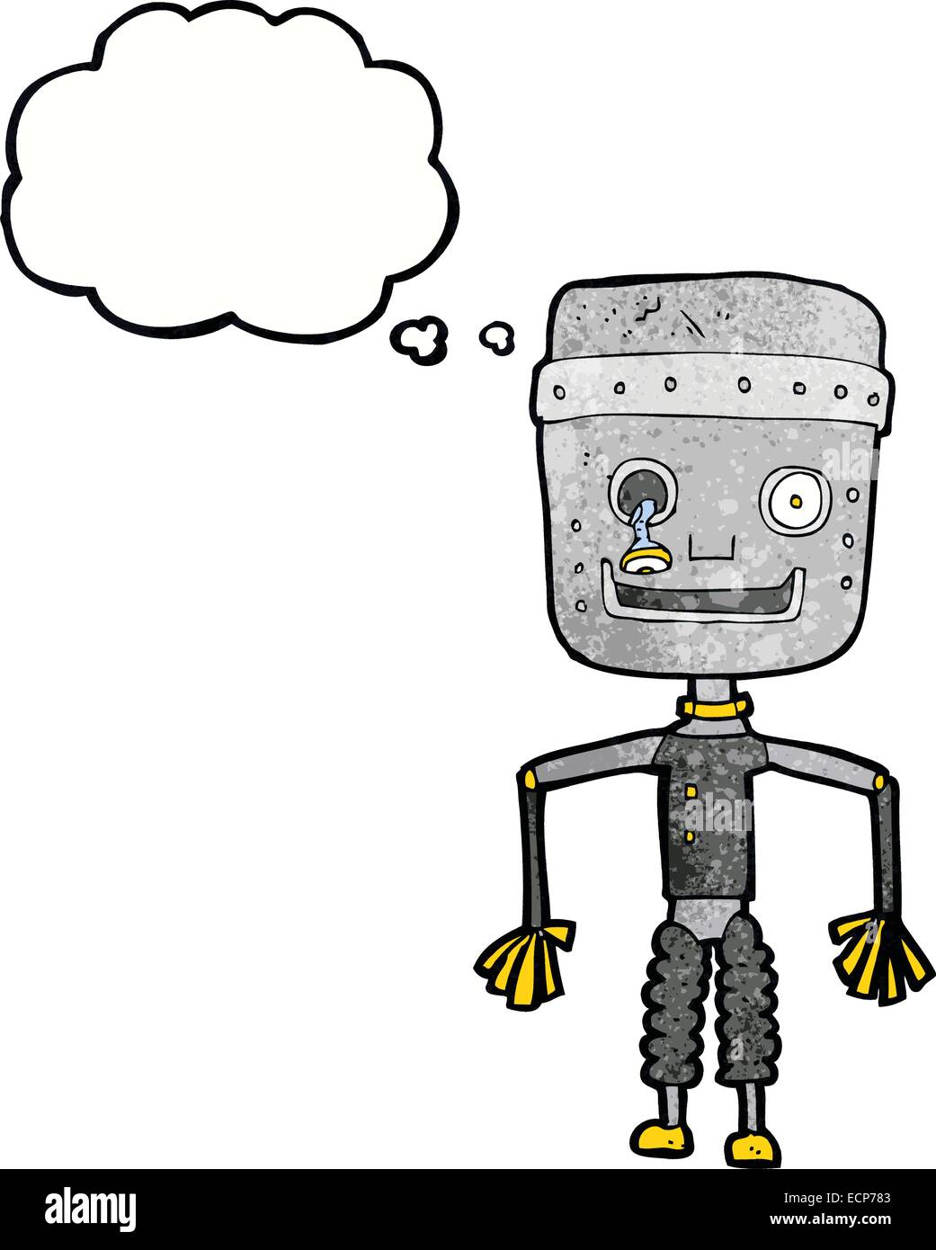cartoon old robot with thought bubble Stock Vector Image & Art - Alamy