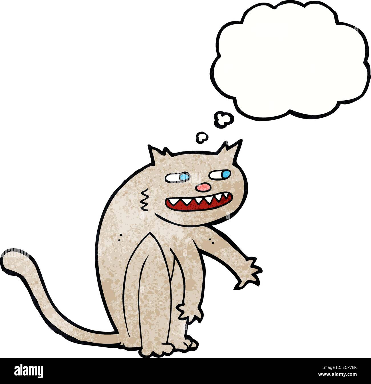 cartoon happy cat with thought bubble Stock Vector Image & Art - Alamy