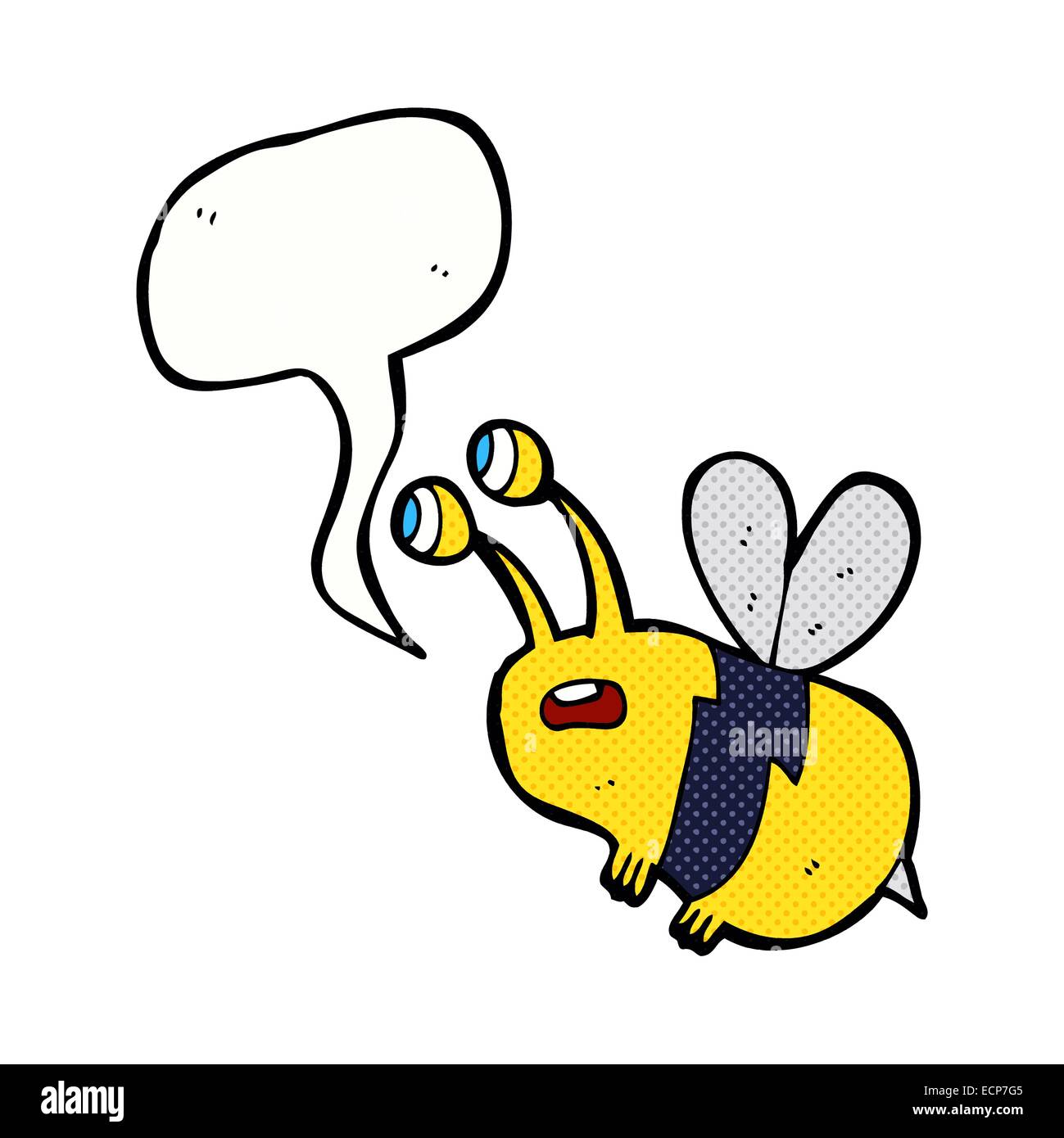 cartoon frightened bee with speech bubble Stock Vector Image & Art - Alamy