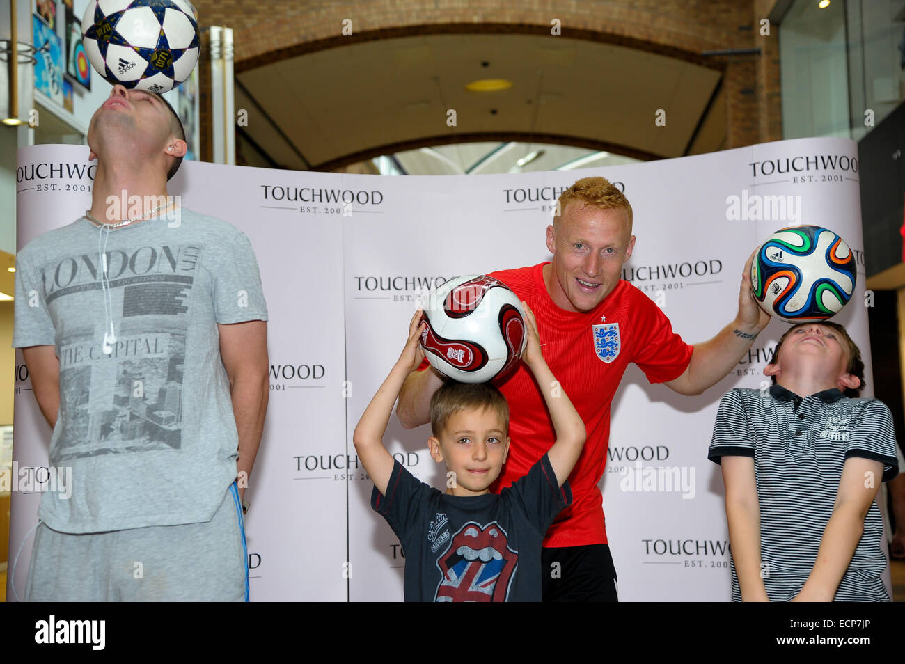 Dan Magness, freestyling footballer, performs at Touchwood Shopping ...