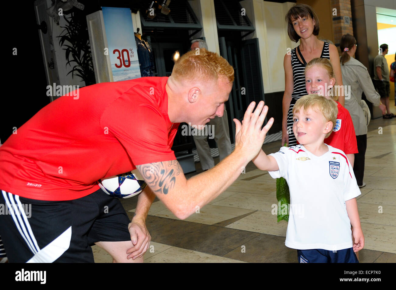 Dan Magness, freestyling footballer, performs at Touchwood Shopping ...