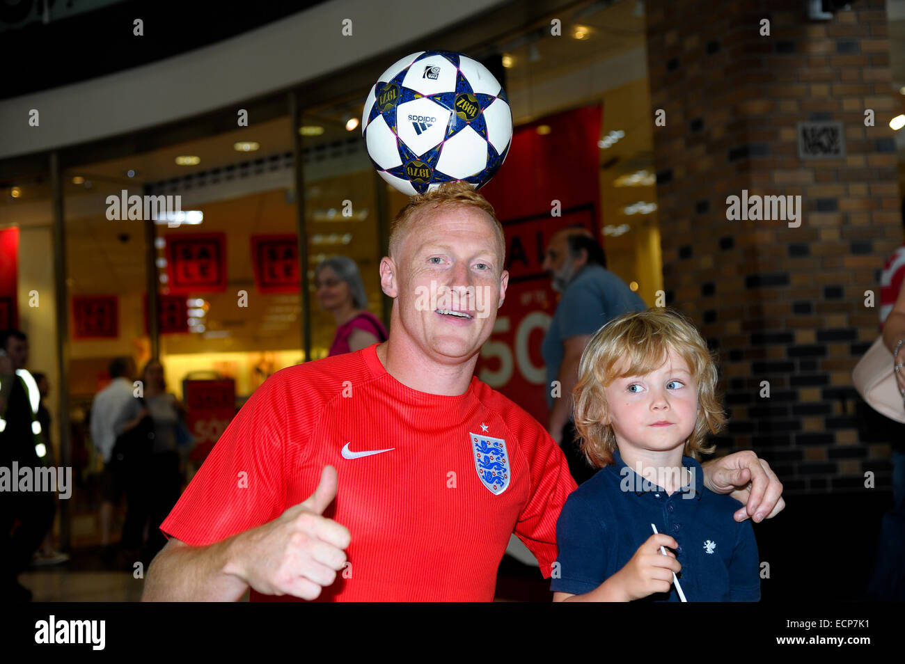 Dan Magness, freestyling footballer, performs at Touchwood Shopping ...