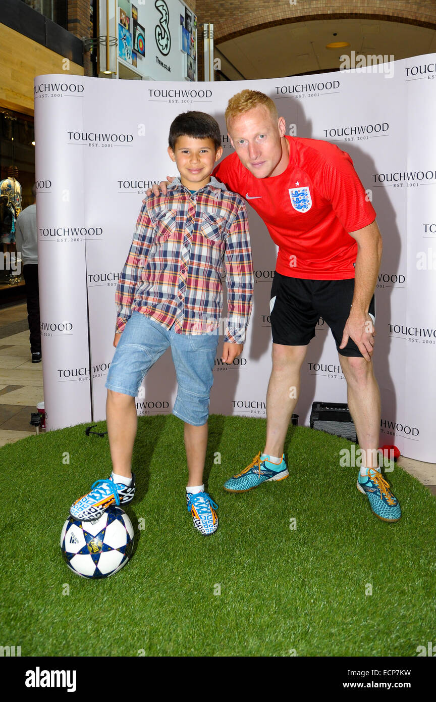 Dan Magness, freestyling footballer, performs at Touchwood Shopping ...