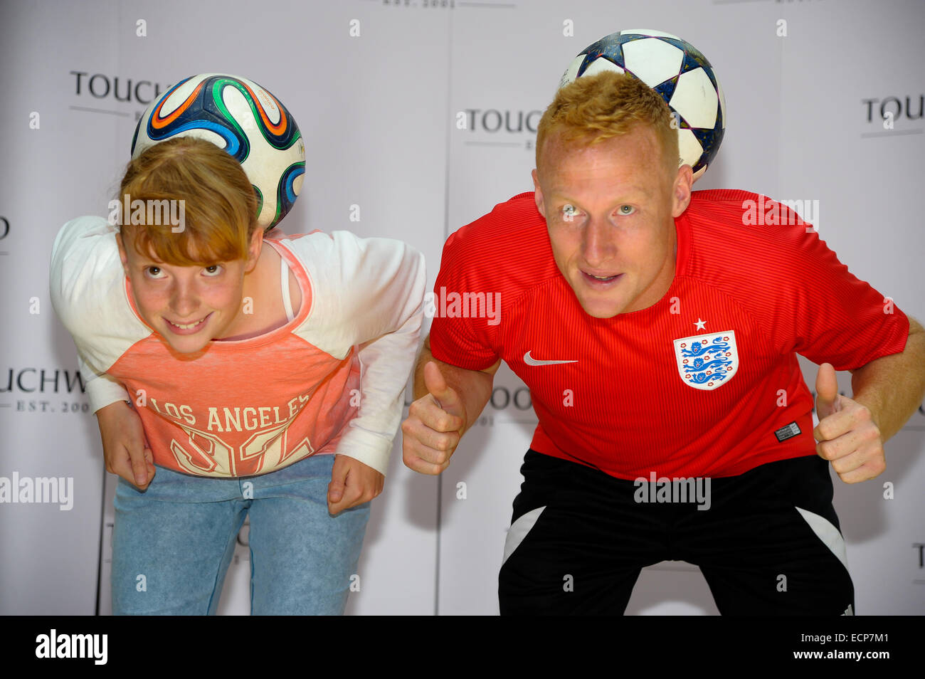 Dan Magness, freestyling footballer, performs at Touchwood Shopping ...
