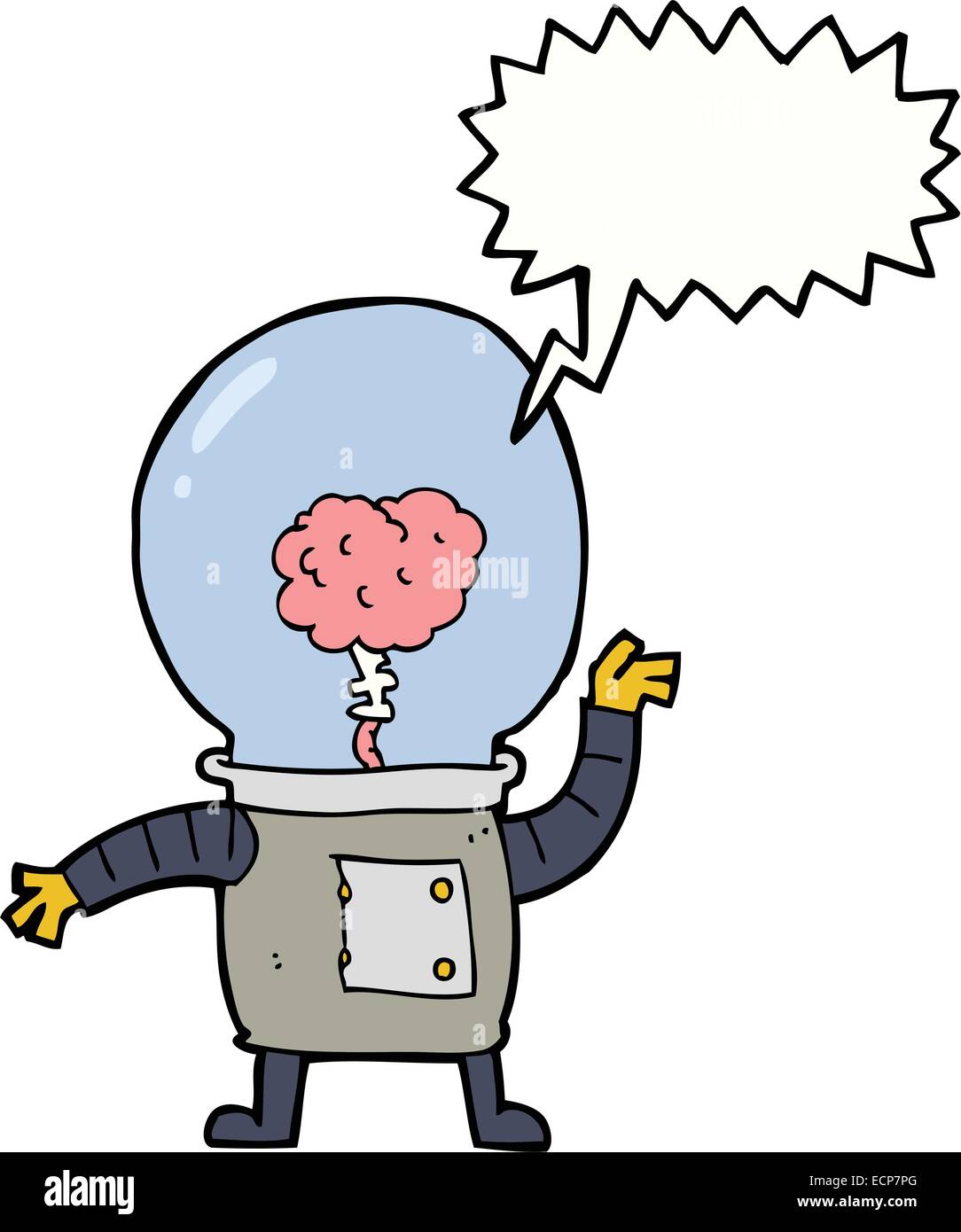 Happy cartoon brain floating hi-res stock photography and images - Alamy