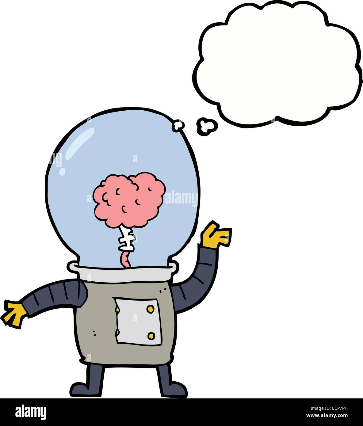 cartoon robot cyborg with thought bubble Stock Vector Image & Art - Alamy