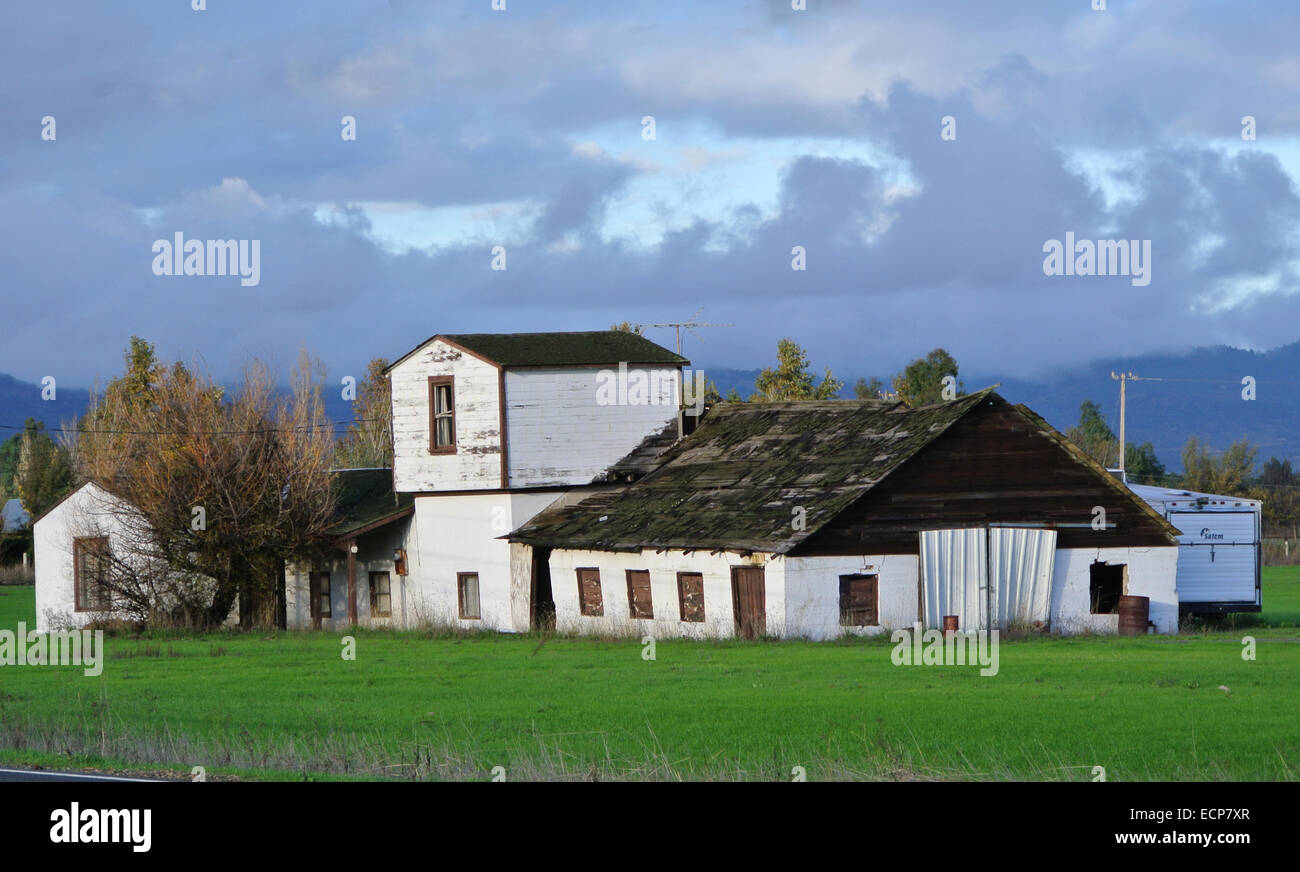 view of old farmhouse in countryside in Sonoma County California Stock ...