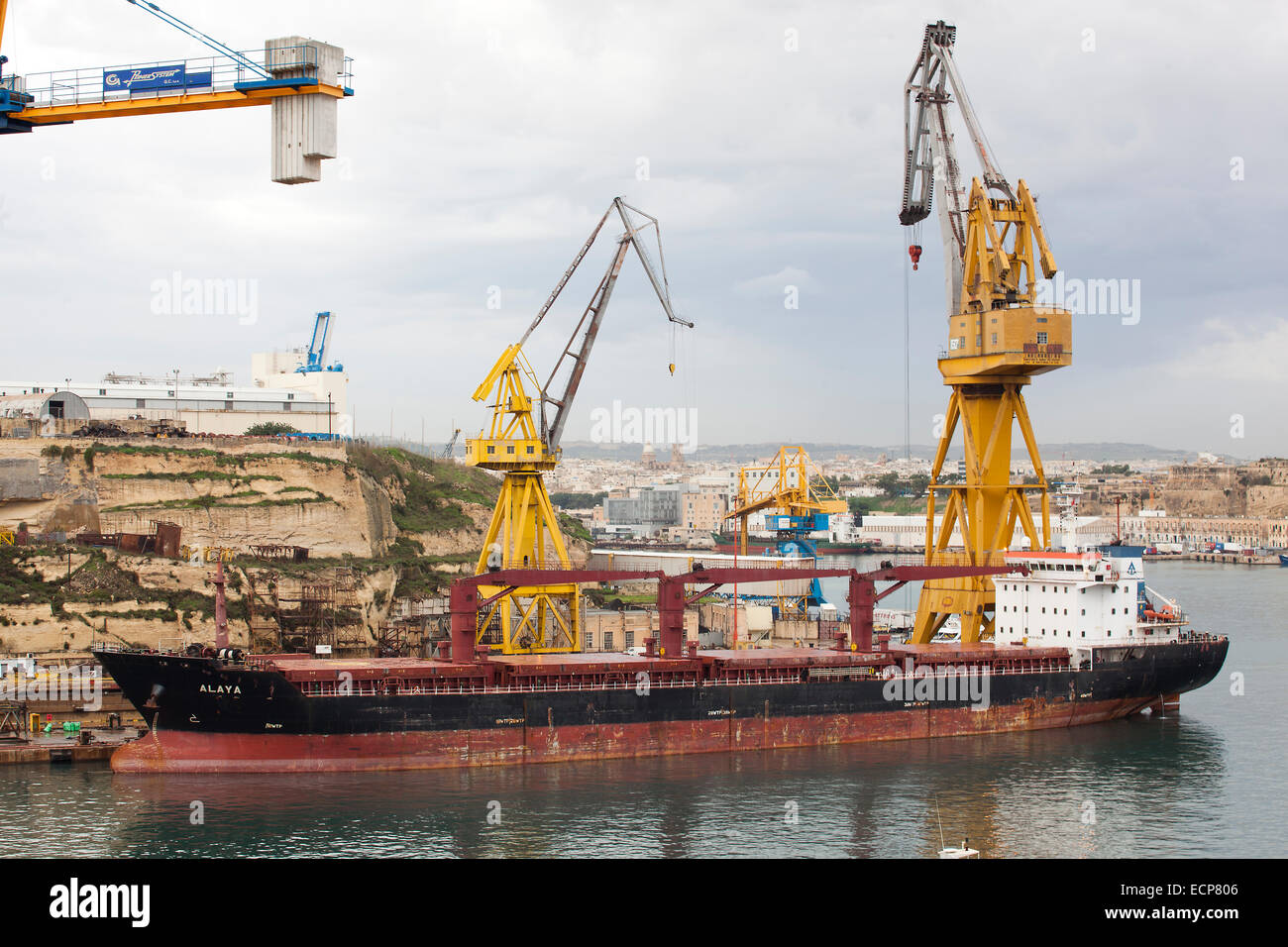 Ship in Malta Drydocks Stock Photo - Alamy