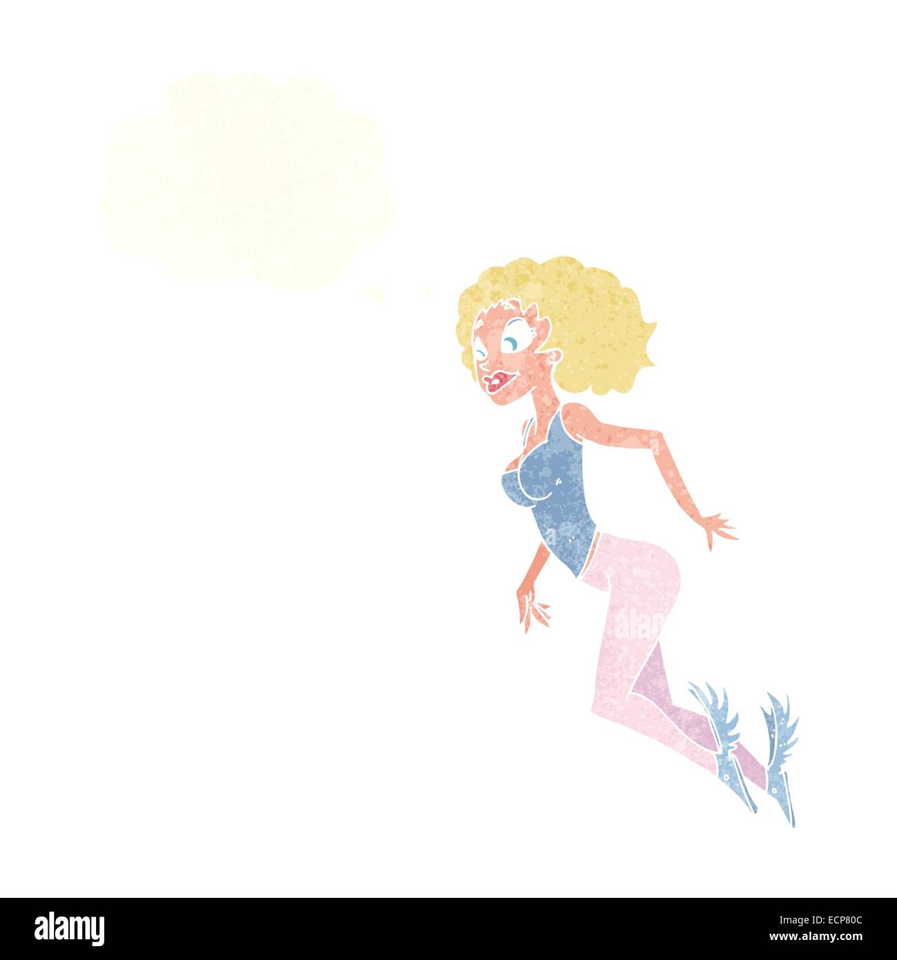 cartoon flying woman with thought bubble Stock Vector Image & Art - Alamy