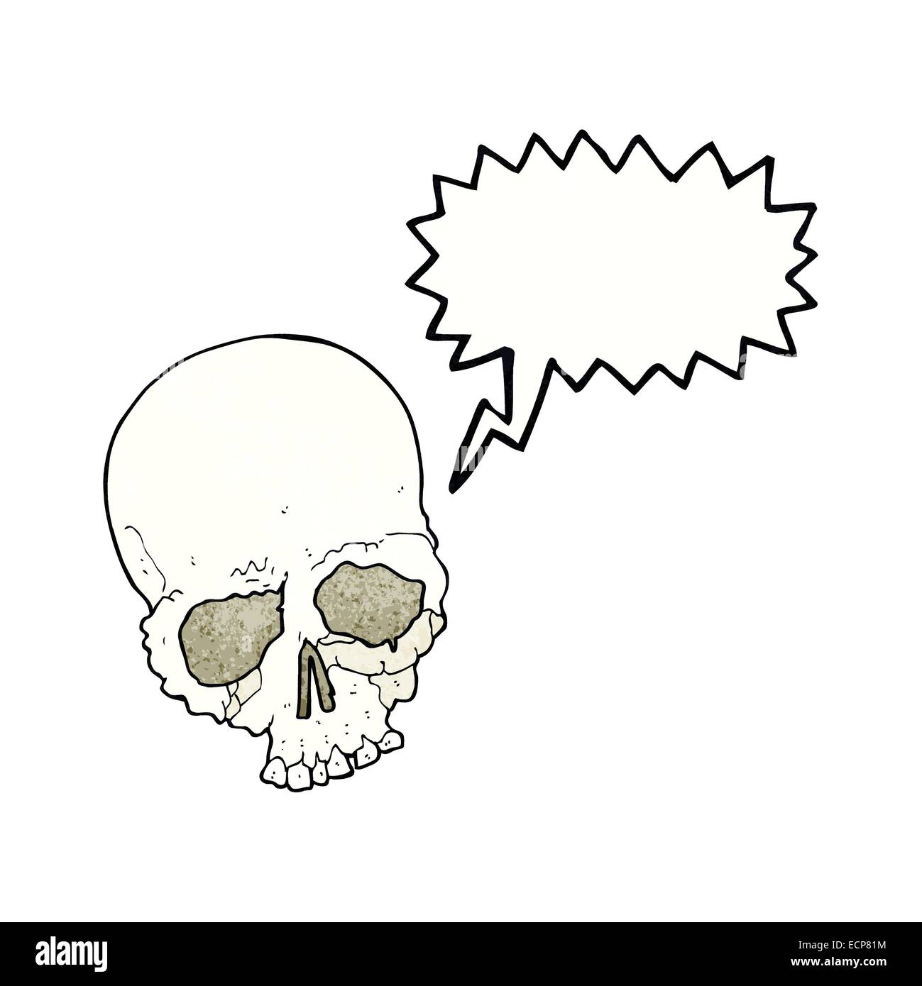 cartoon spooky old skull with speech bubble Stock Vector Image & Art ...