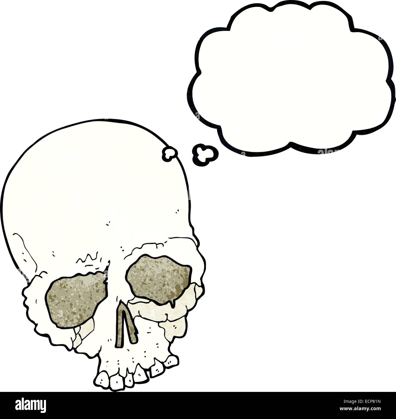 cartoon spooky old skull with thought bubble Stock Vector Image & Art ...