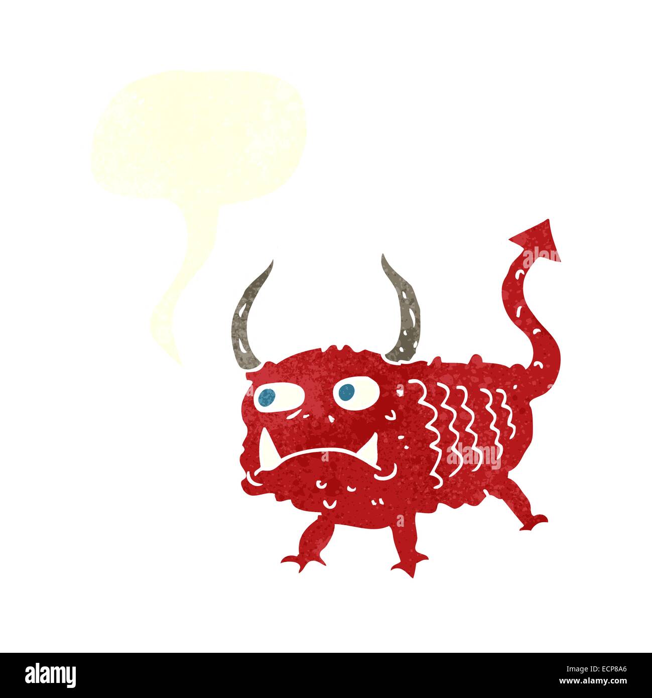 cartoon little demon with speech bubble Stock Vector Image & Art - Alamy