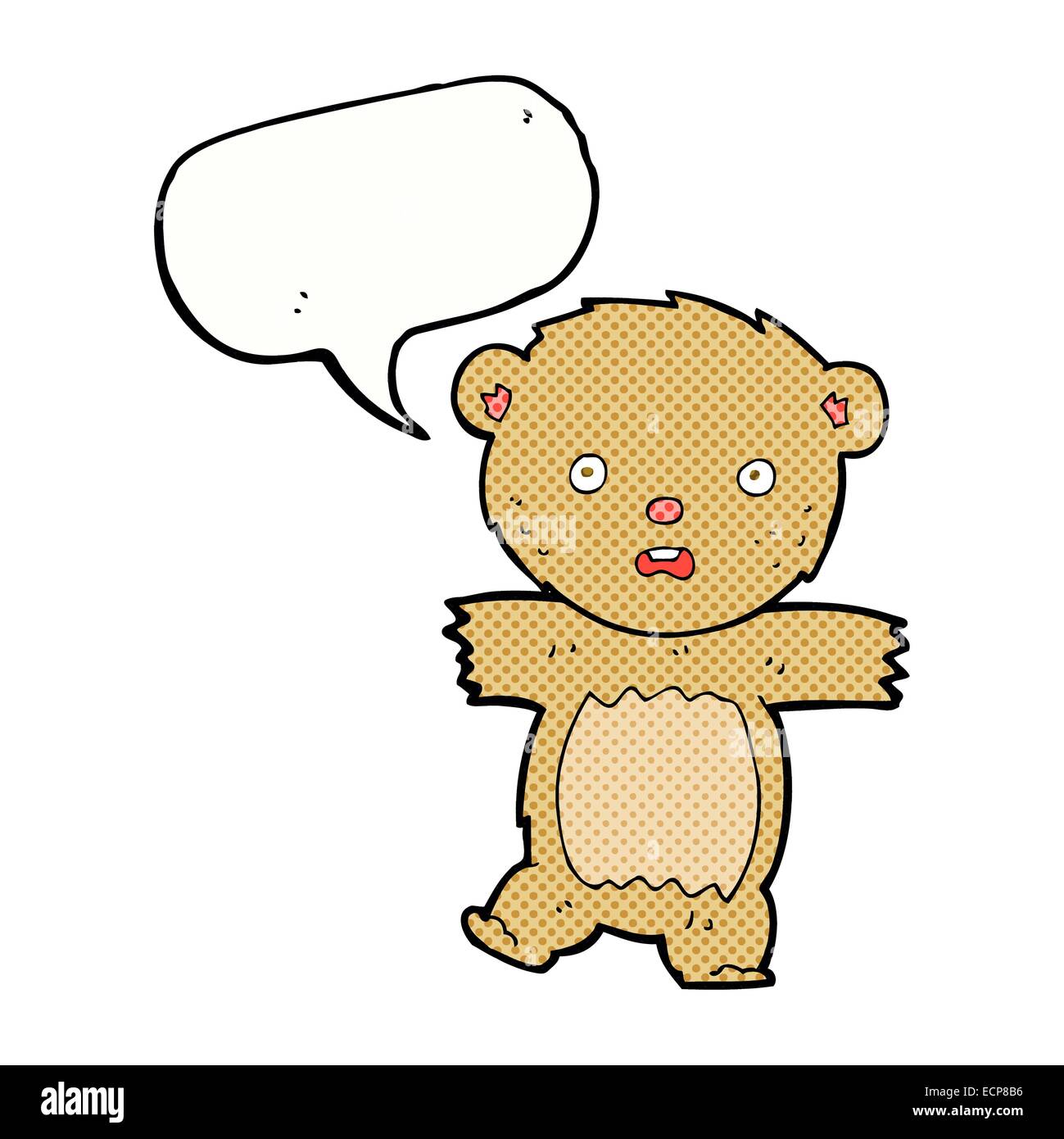 cartoon shocked teddy bear with speech bubble Stock Vector Image & Art ...