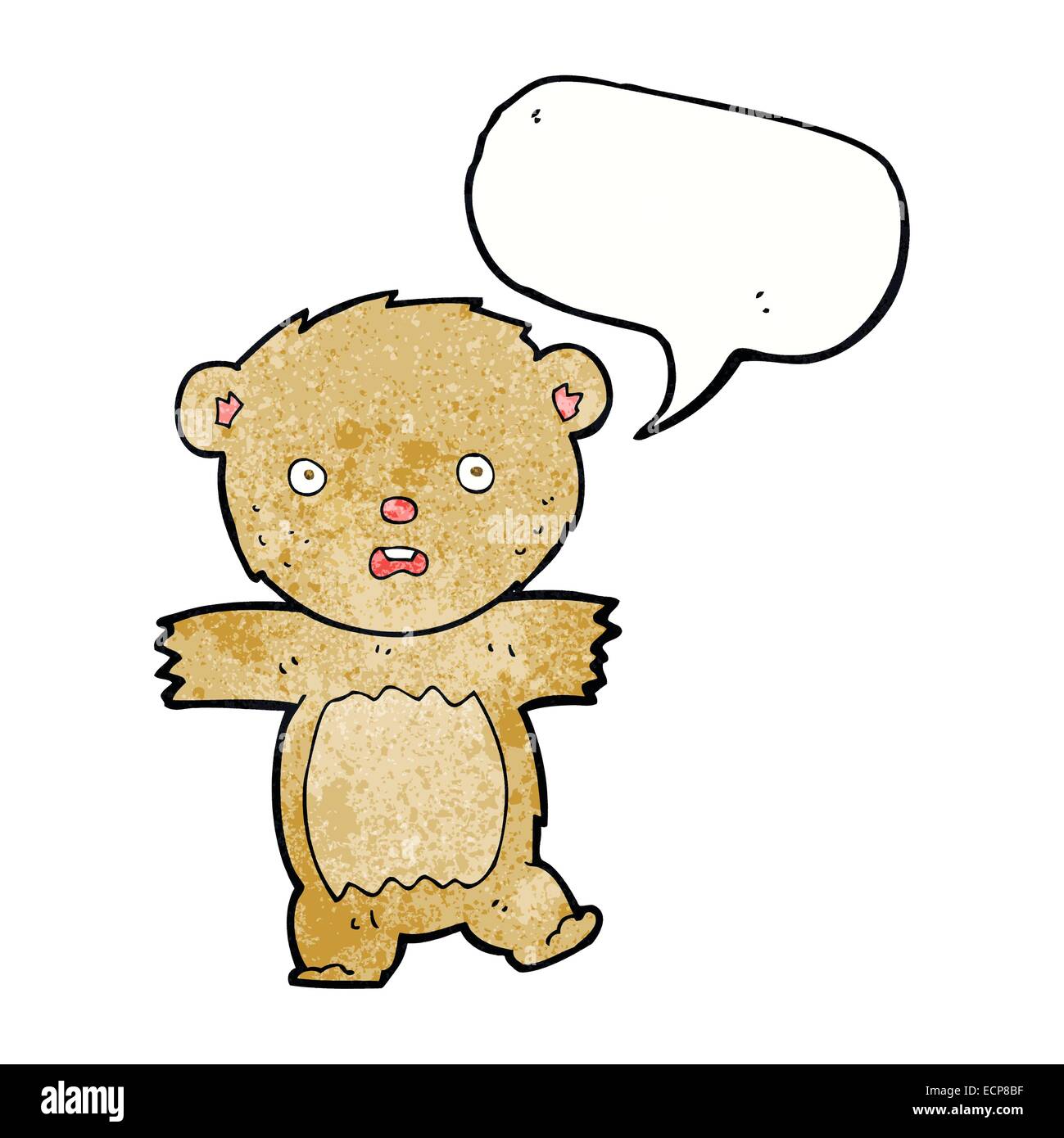 cartoon shocked teddy bear with speech bubble Stock Vector Image & Art ...
