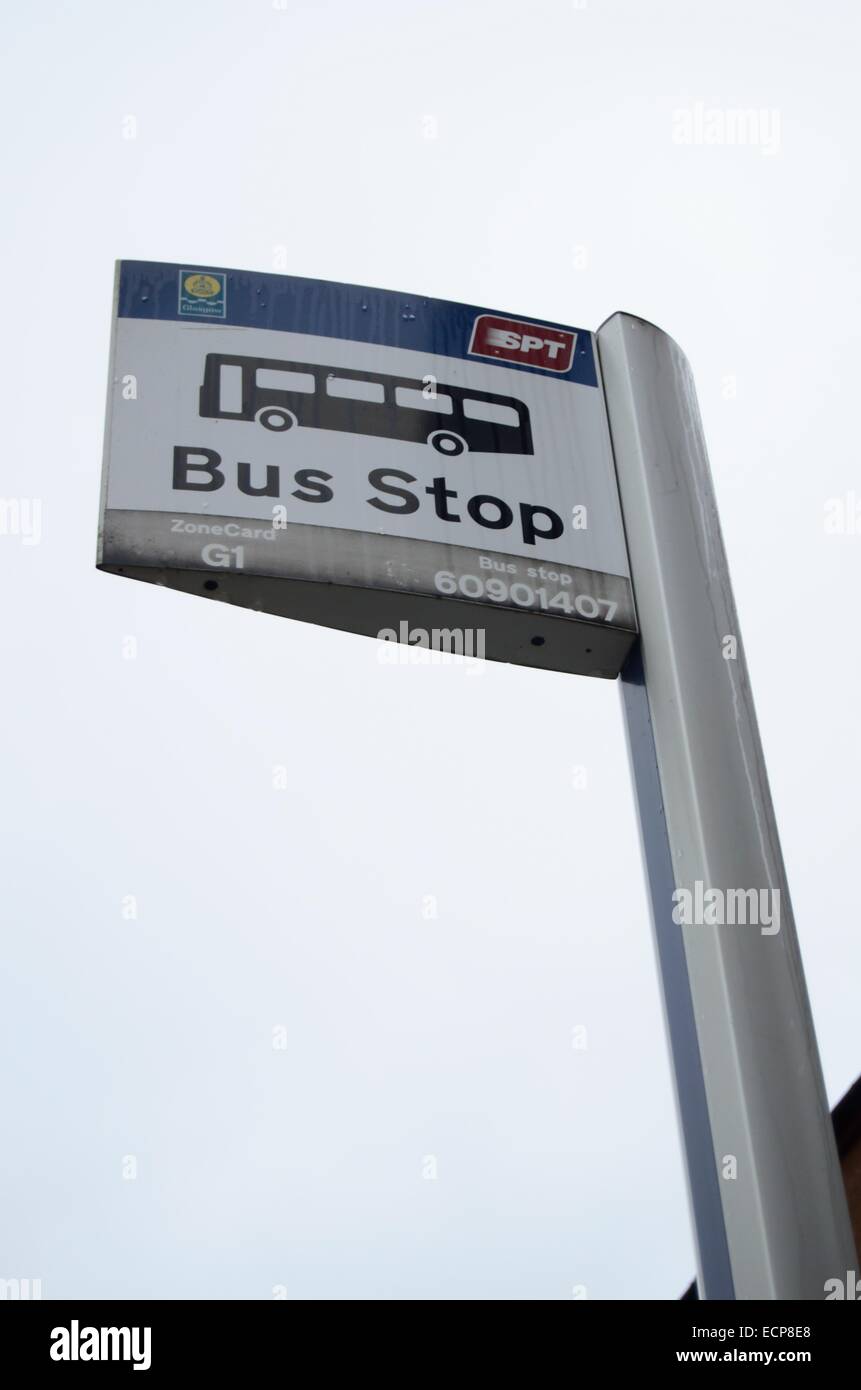 Glasgow bus stop sign hi-res stock photography and images - Alamy