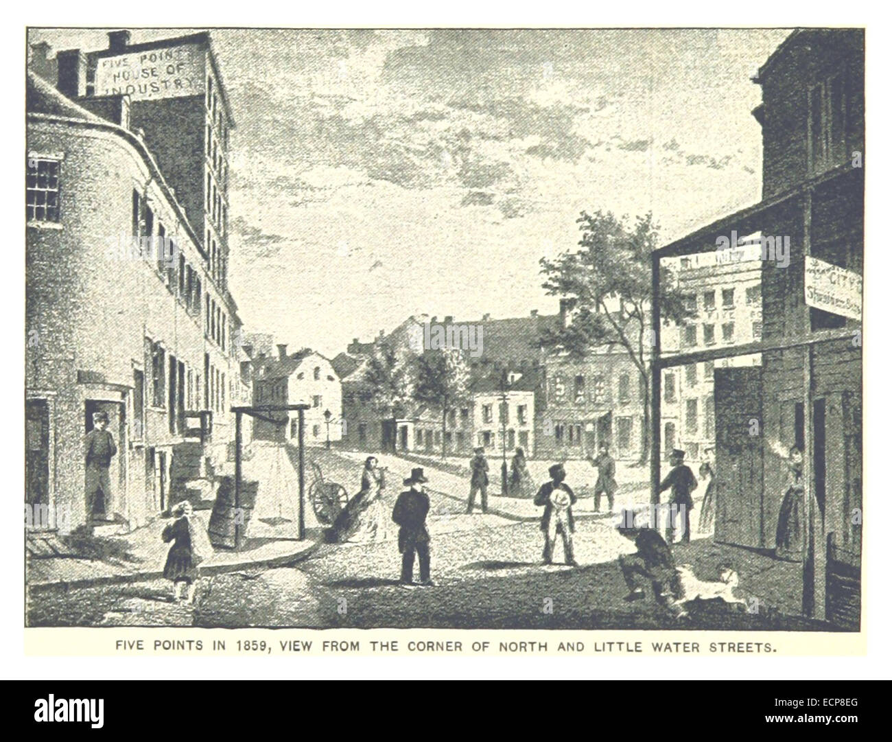 King's 1893 illustration (pg044) depicts Five Points in New York City ...