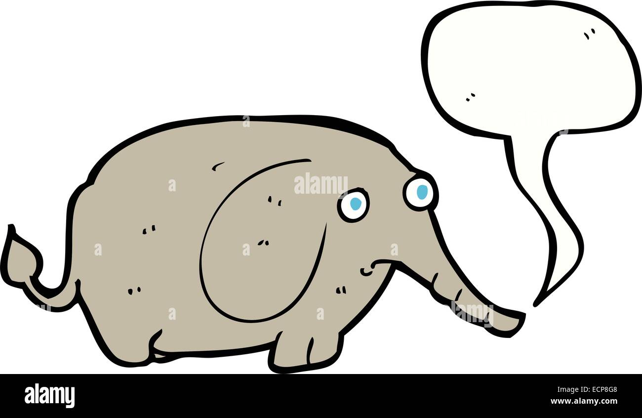cartoon sad little elephant with speech bubble Stock Vector Image & Art ...