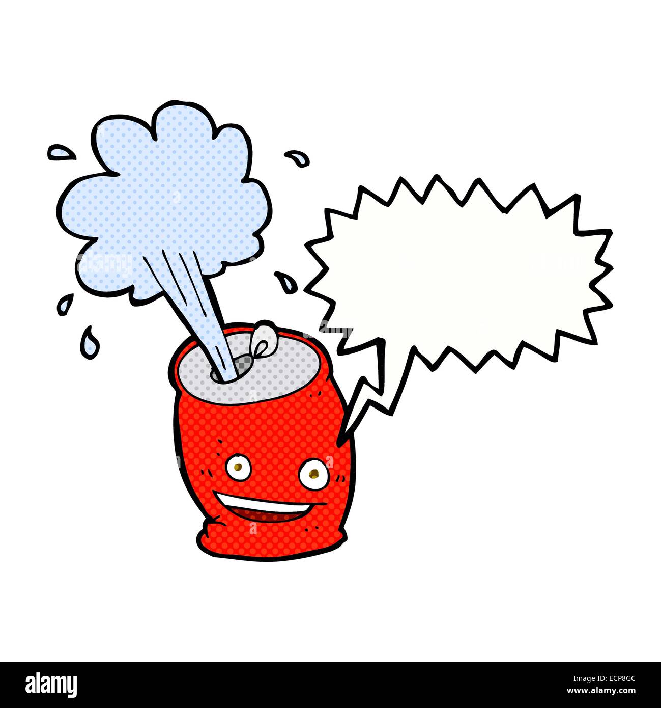 cartoon fizzing soda can with speech bubble Stock Vector Image & Art ...