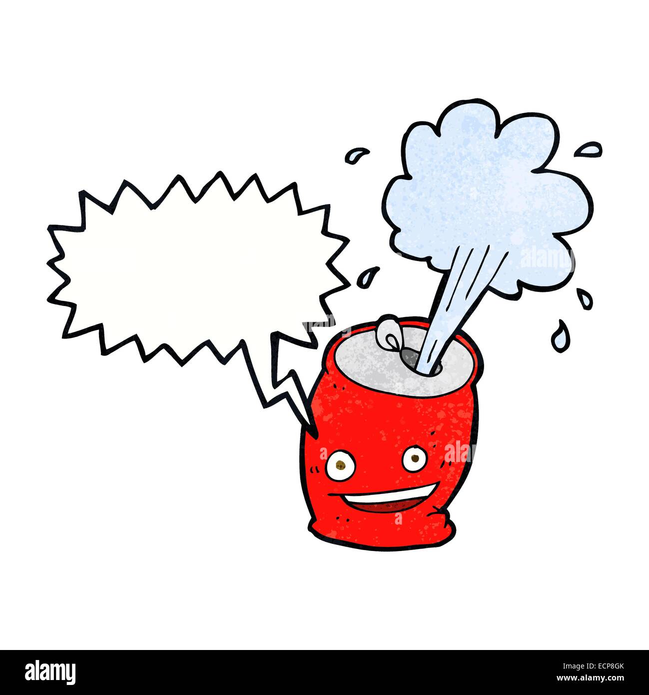 cartoon fizzing soda can with speech bubble Stock Vector Image & Art ...