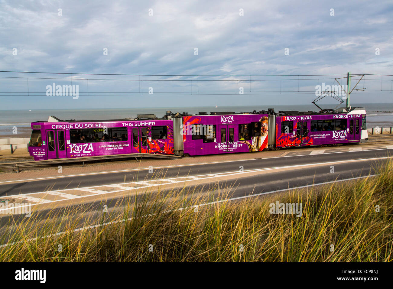 Coastal tram, travels along the entire 70 km of the Belgian coast Stock ...