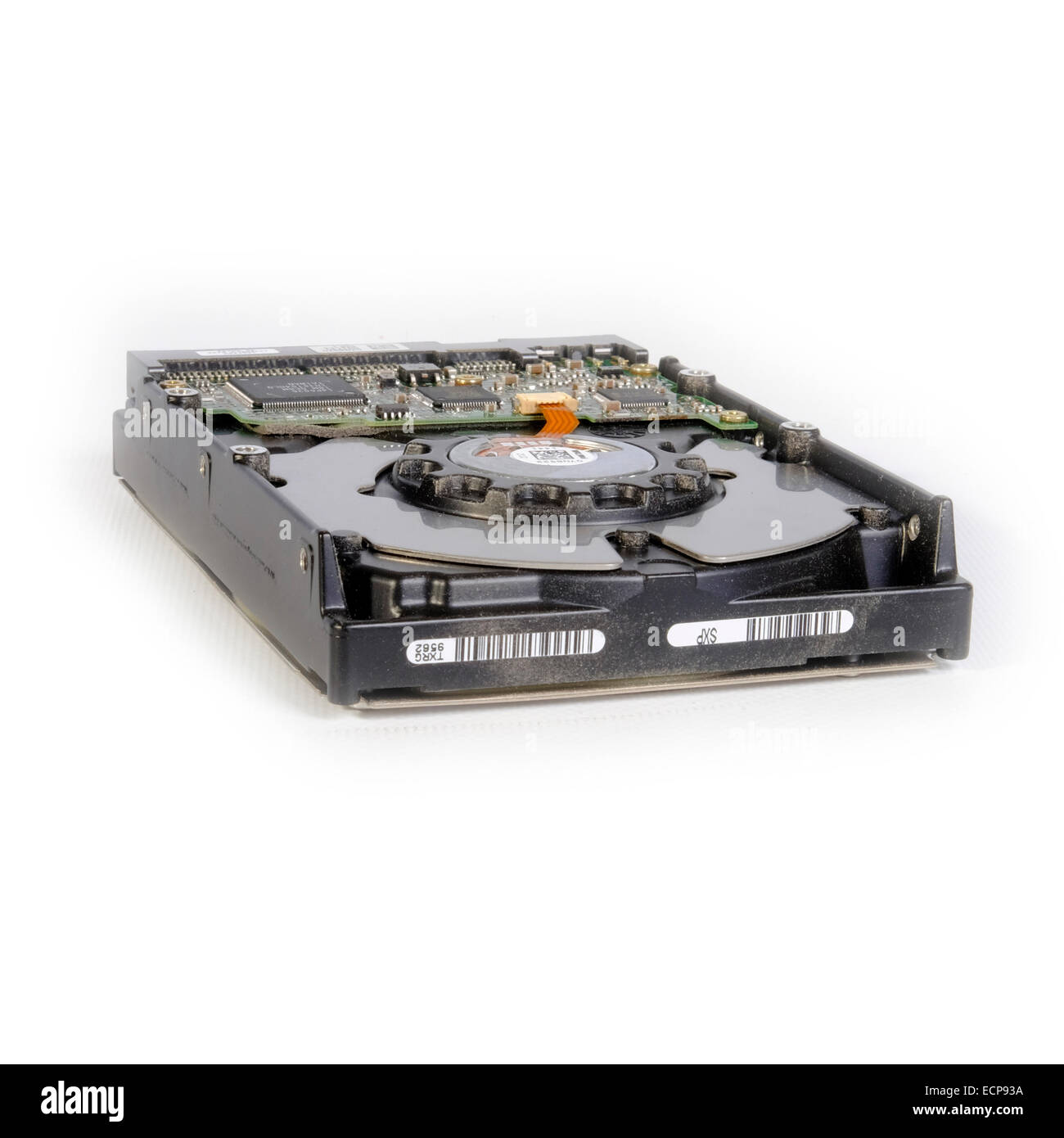 Internal computer data storage hard disk drive isolated on white ...