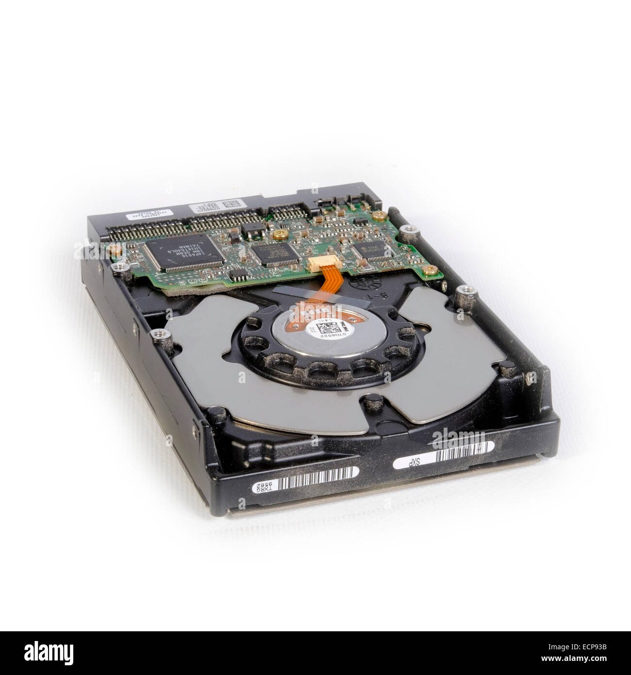 Internal computer data storage hard disk drive isolated on white ...