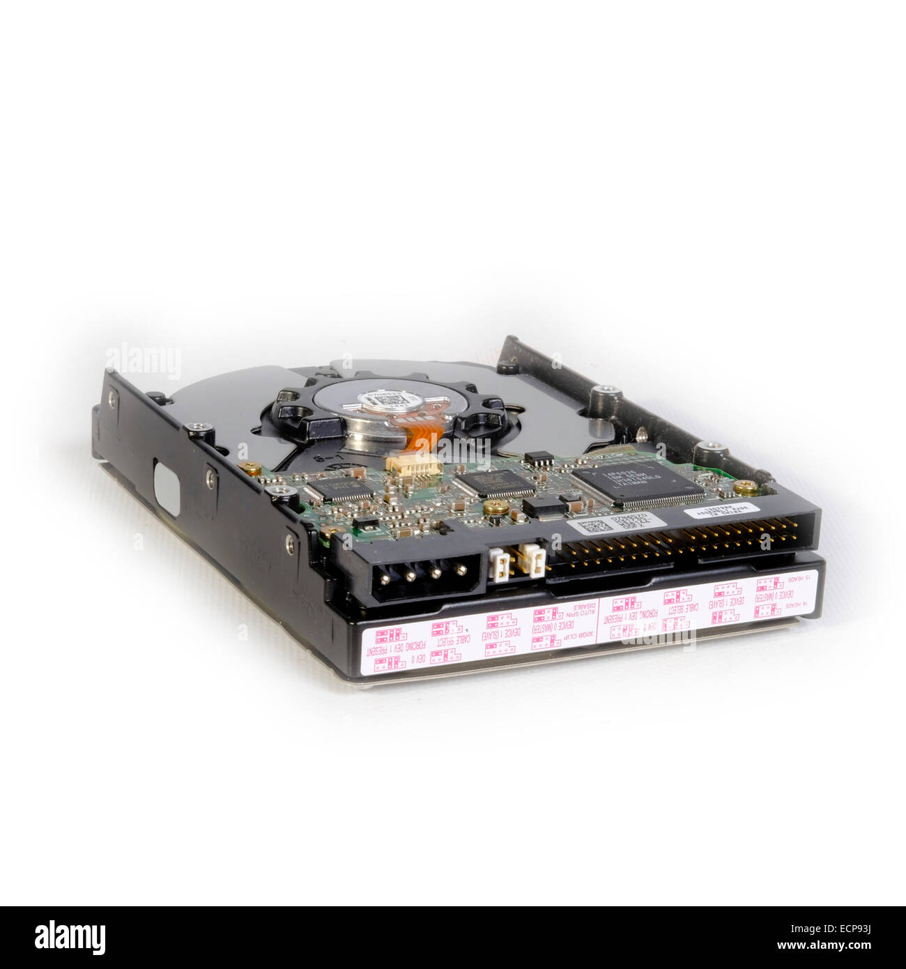 Internal computer data storage hard disk drive isolated on white ...