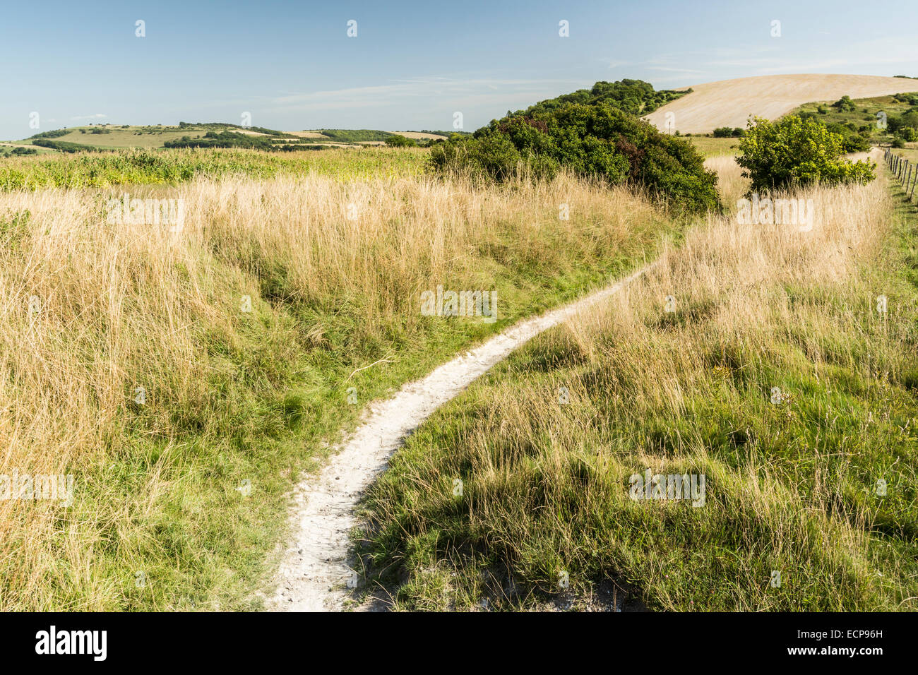 A footpath heading towards Church Hill which rises above the West ...