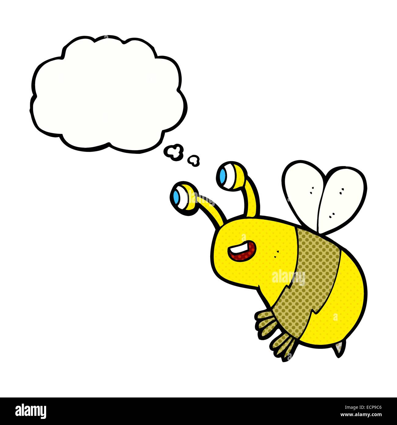 cartoon happy bee with thought bubble Stock Vector Image & Art - Alamy