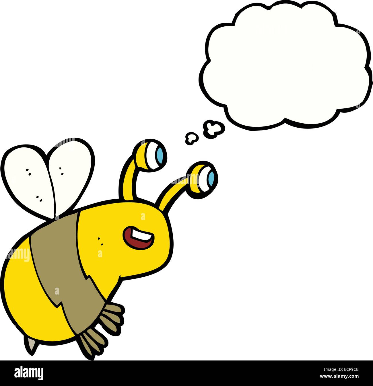cartoon happy bee with thought bubble Stock Vector Image & Art - Alamy