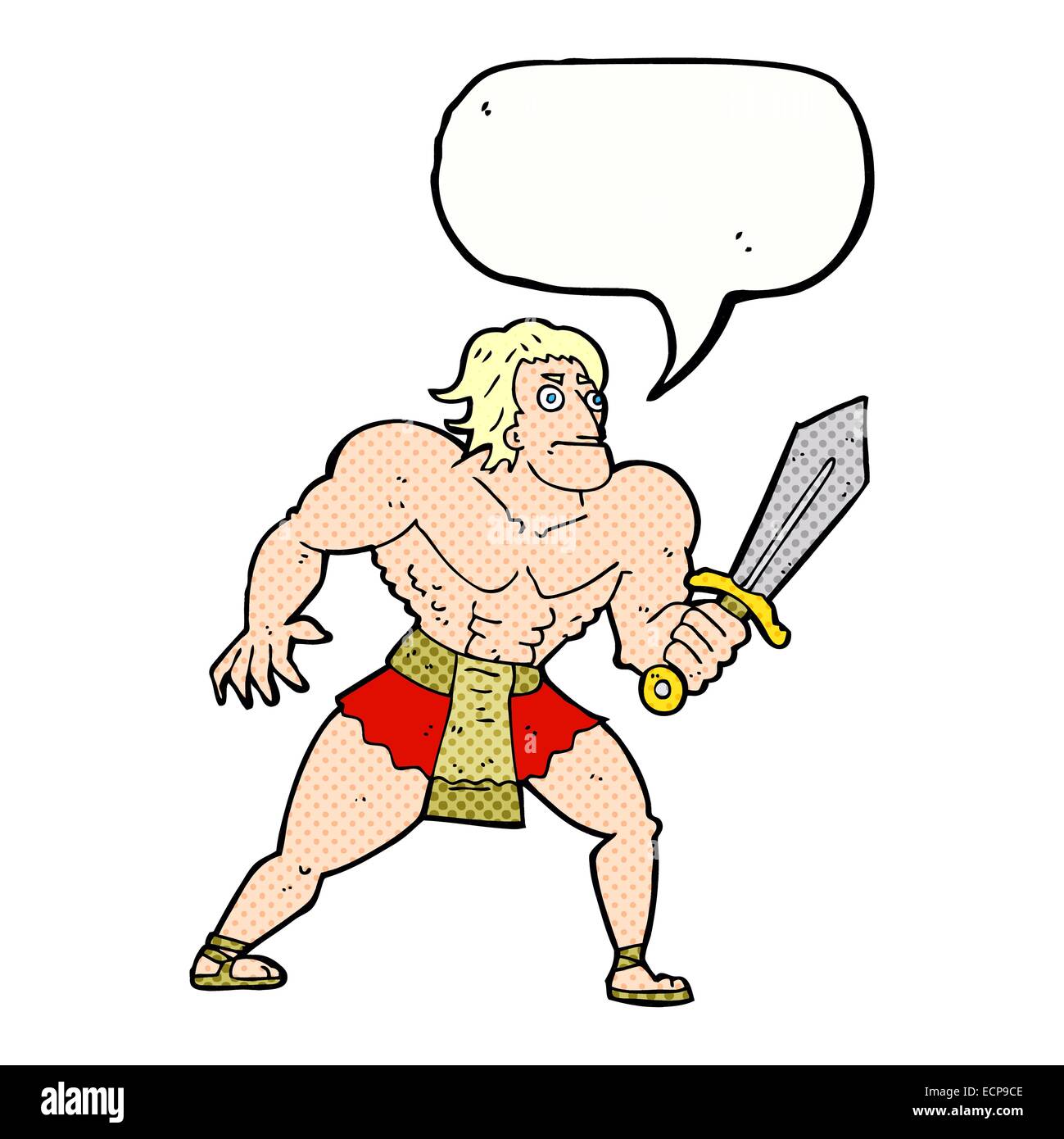 cartoon fantasy hero man with speech bubble Stock Vector Image & Art ...