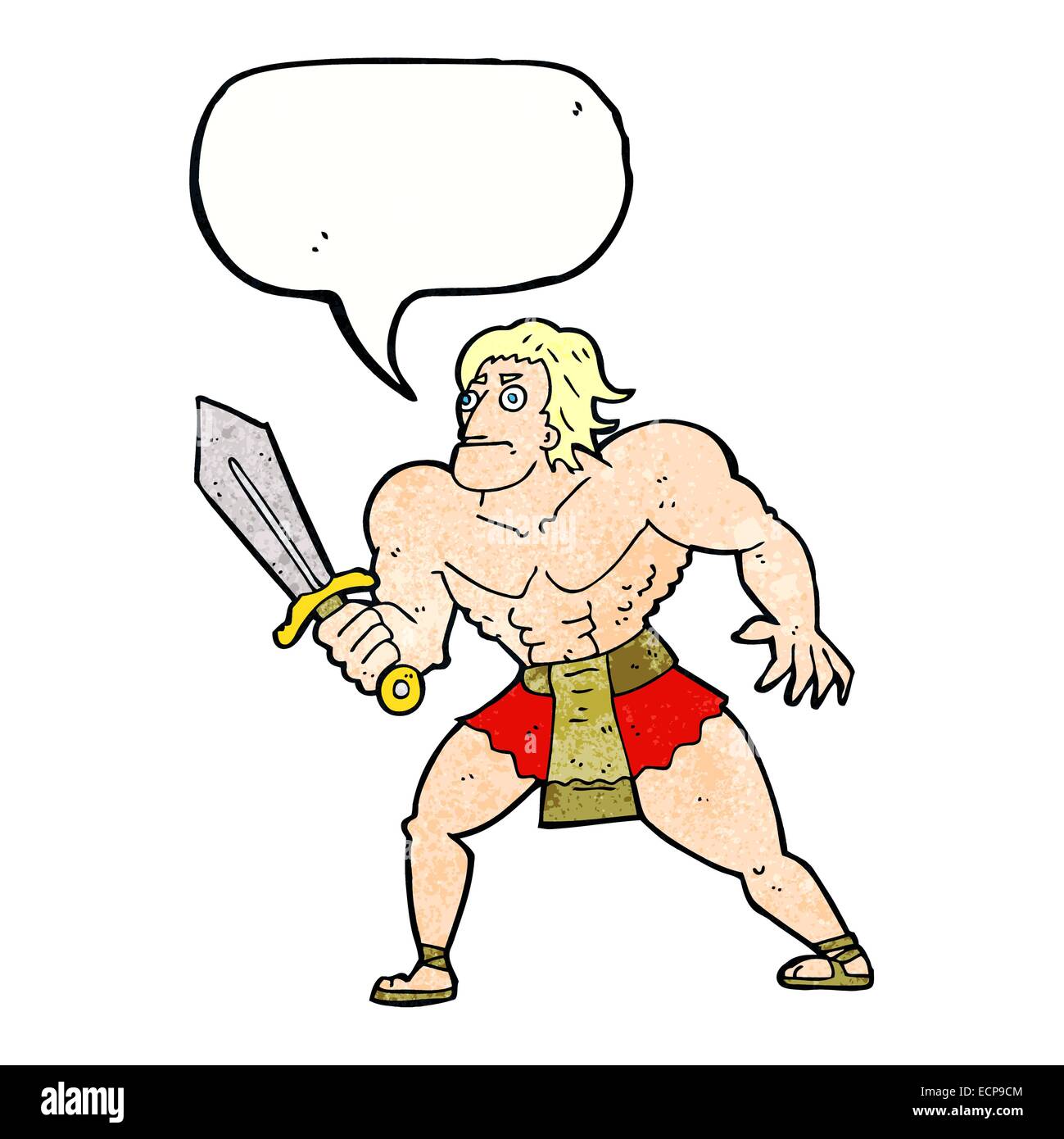 cartoon fantasy hero man with speech bubble Stock Vector Image & Art ...