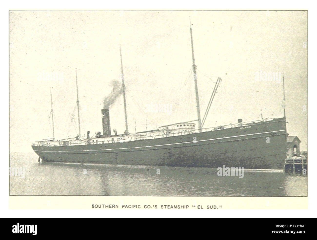 This 1893 image by King depicts the Southern Pacific Steamship 'El Sud ...