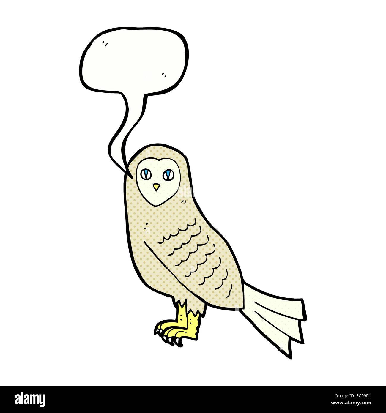 cartoon owl with speech bubble Stock Vector Image & Art - Alamy