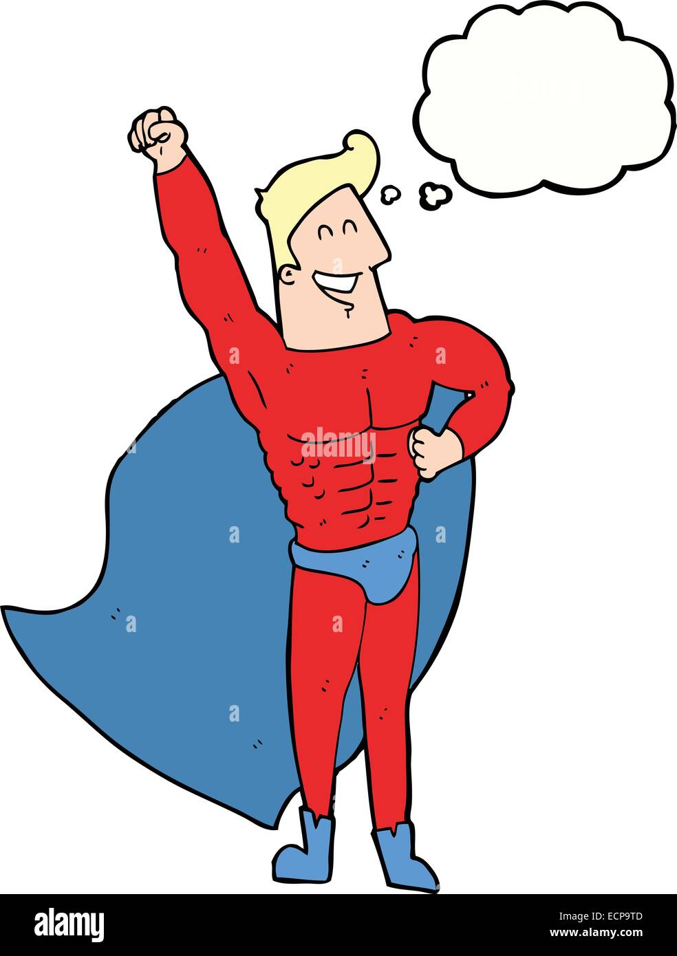 cartoon superhero with thought bubble Stock Vector Image & Art - Alamy