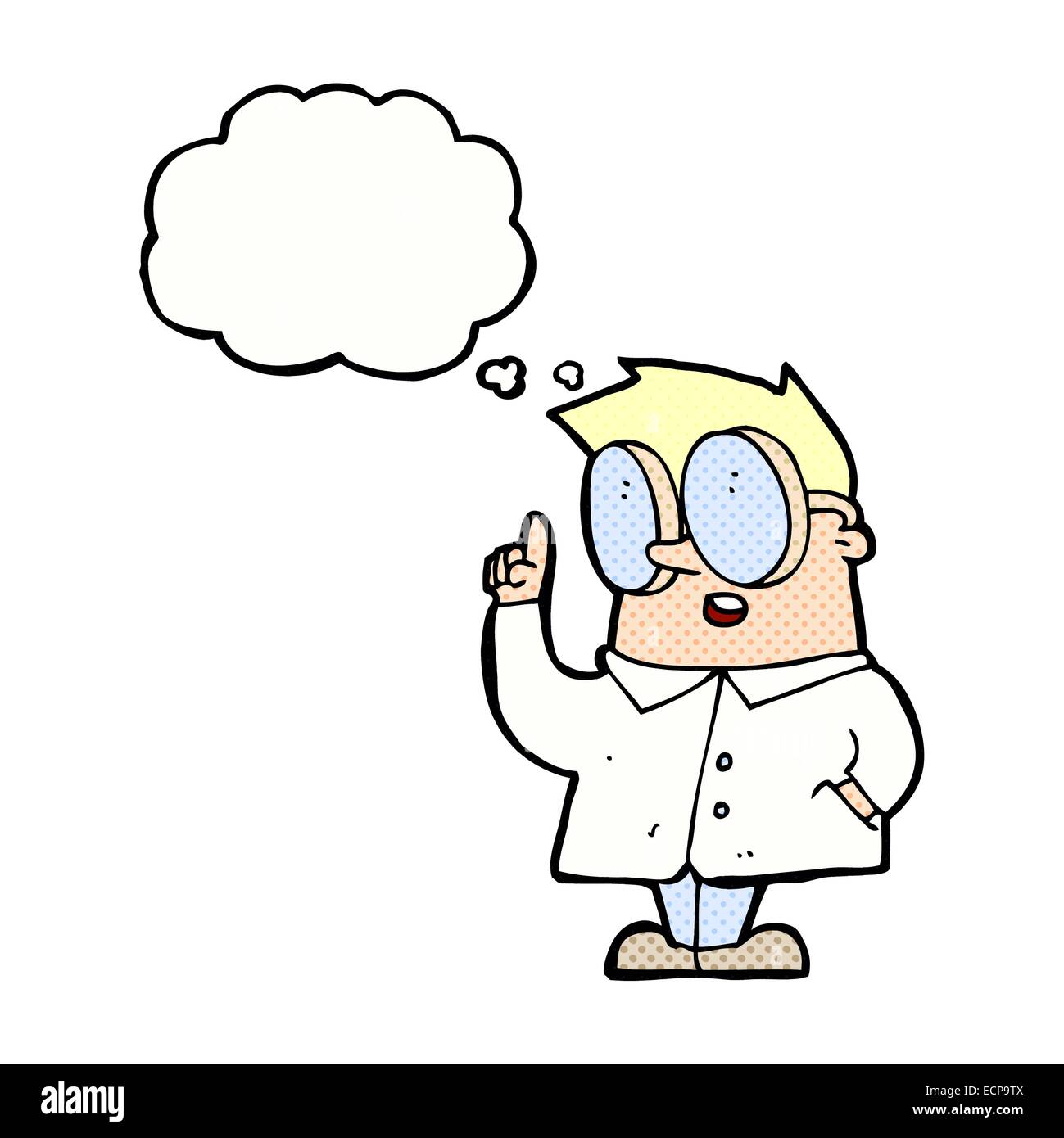 Cartoon Scientist Thinking