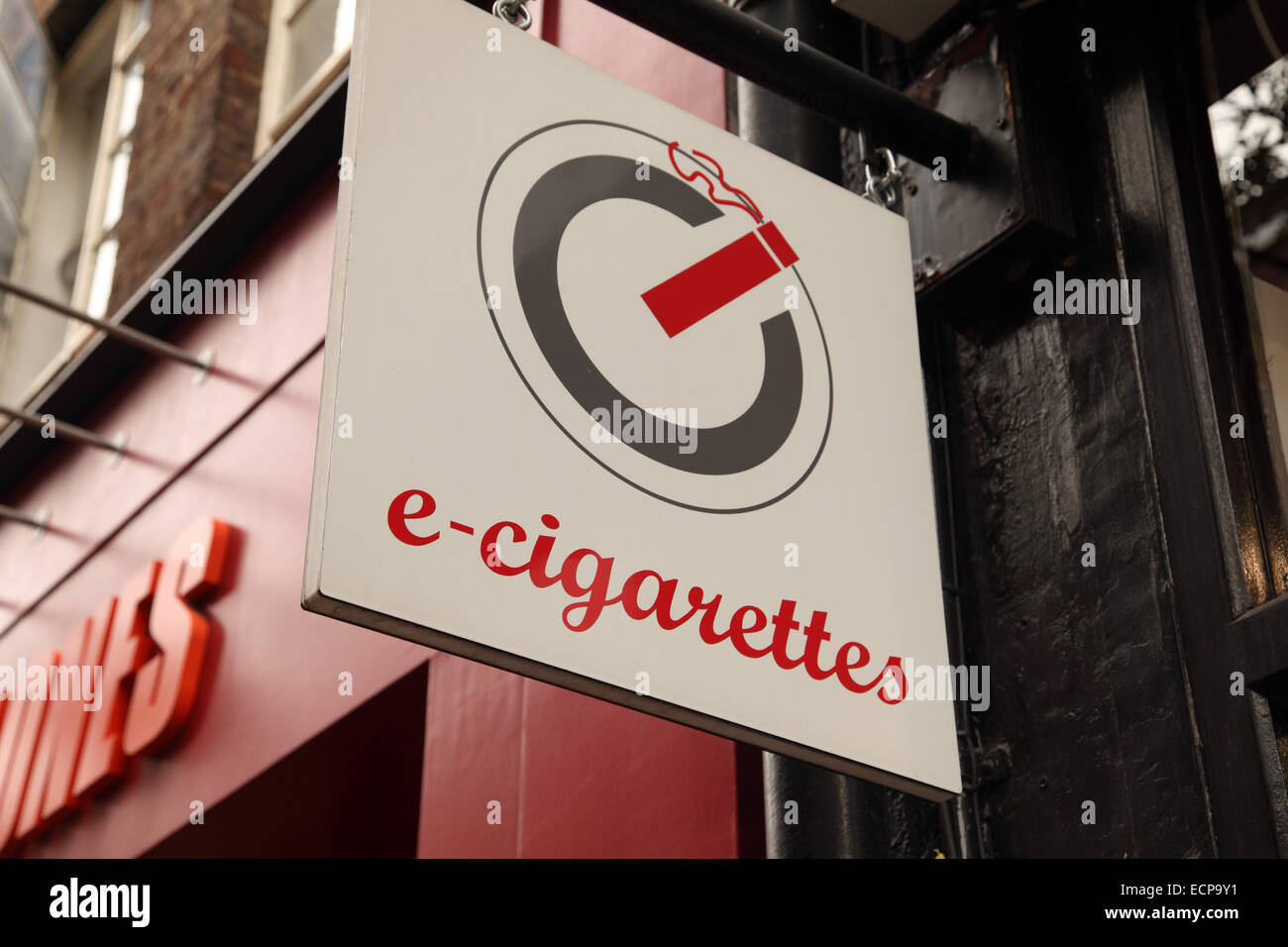 A Shop sign for displaying sales of e-cigarettes Stock Photo - Alamy