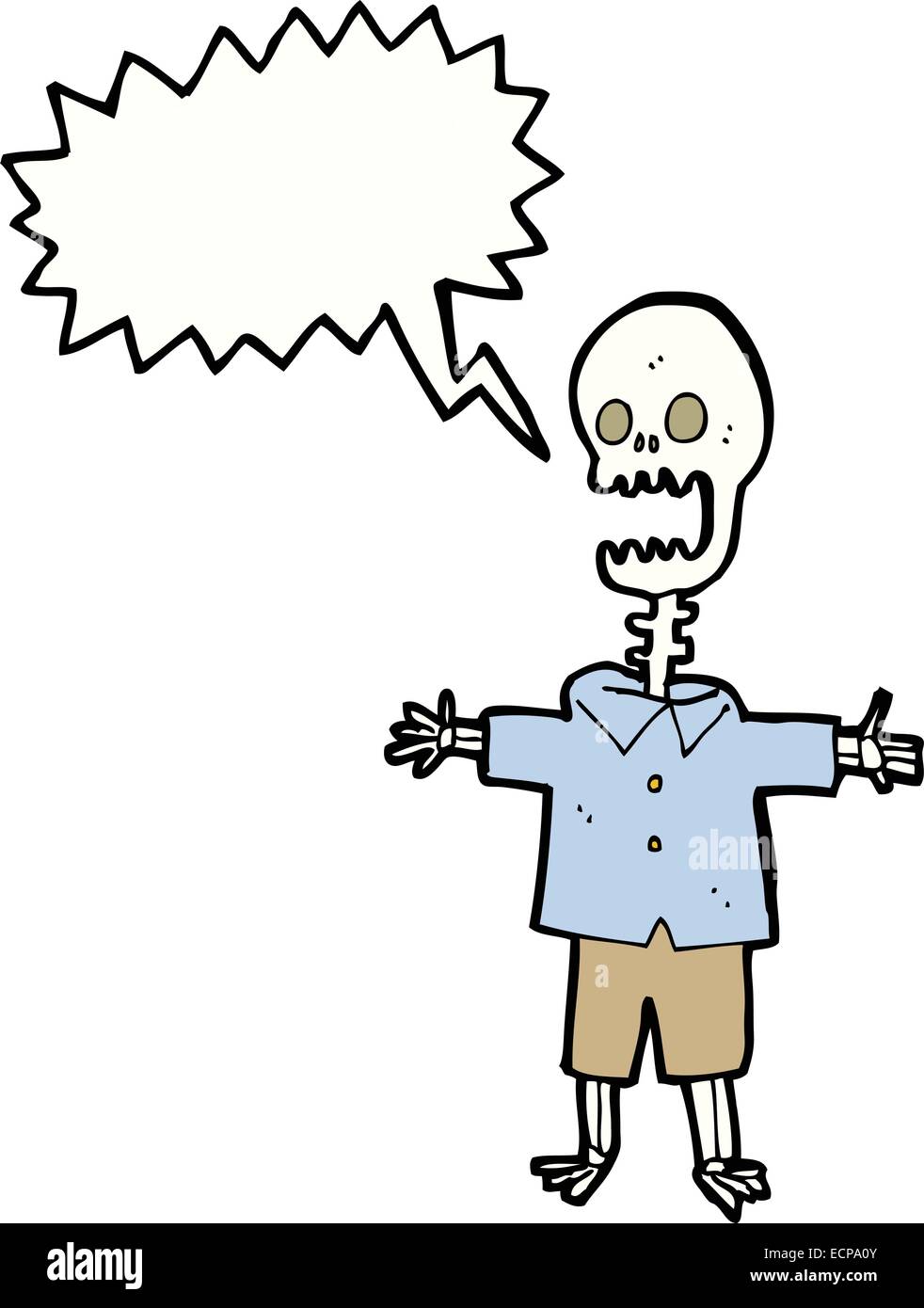 cartoon skeleton with speech bubble Stock Vector Image & Art - Alamy