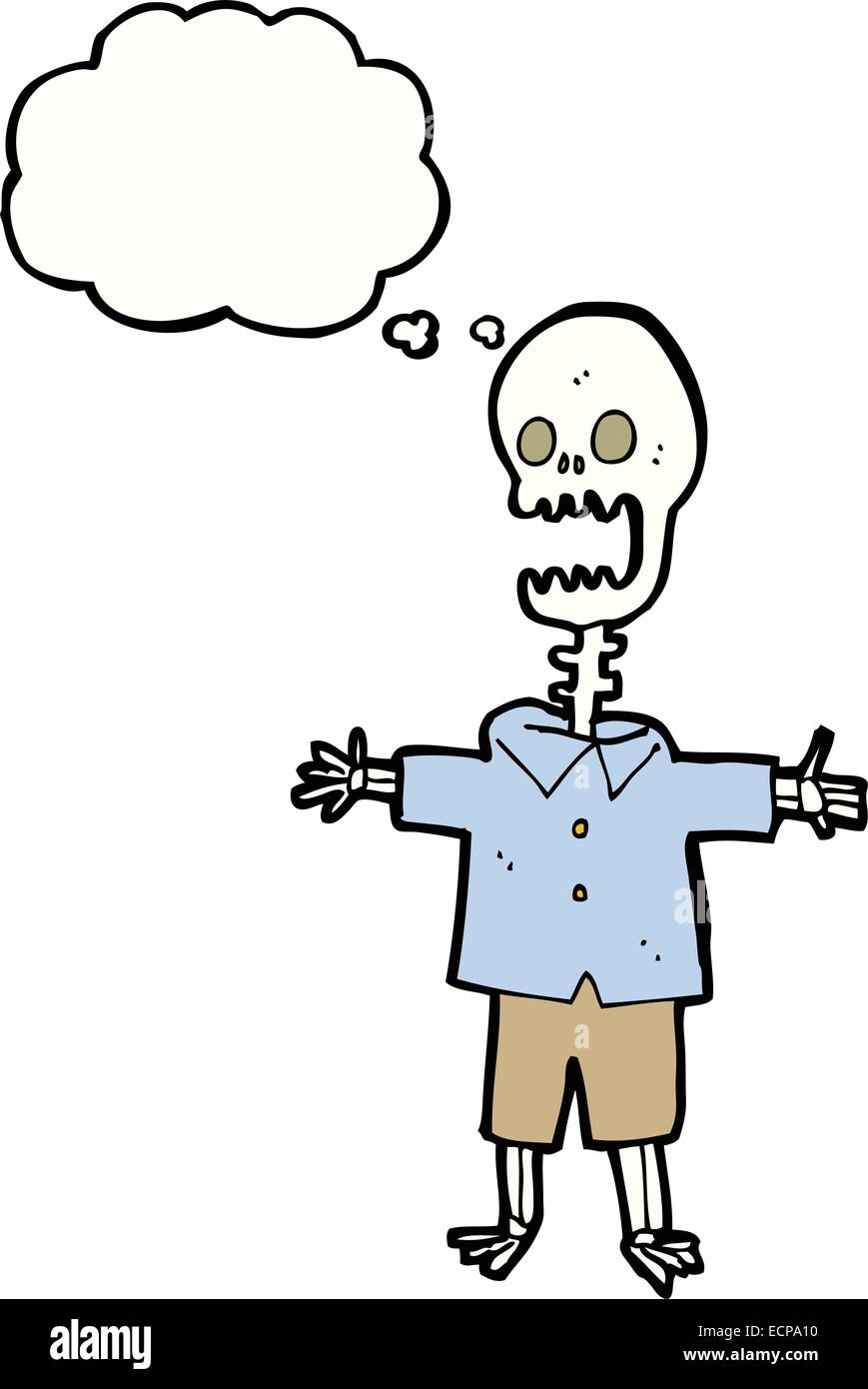 cartoon skeleton with thought bubble Stock Vector Image & Art - Alamy