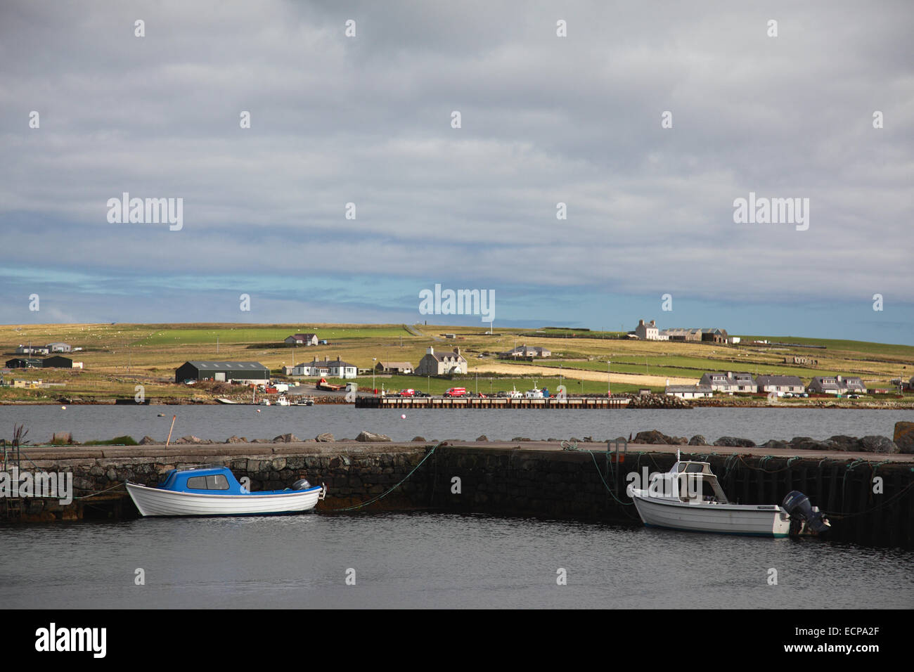 The harbour at Uyeasound on the south coast of Unst Shetland Stock ...