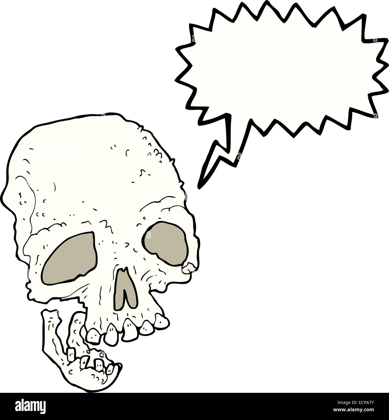 cartoon ancient spooky skull with speech bubble Stock Vector Image ...
