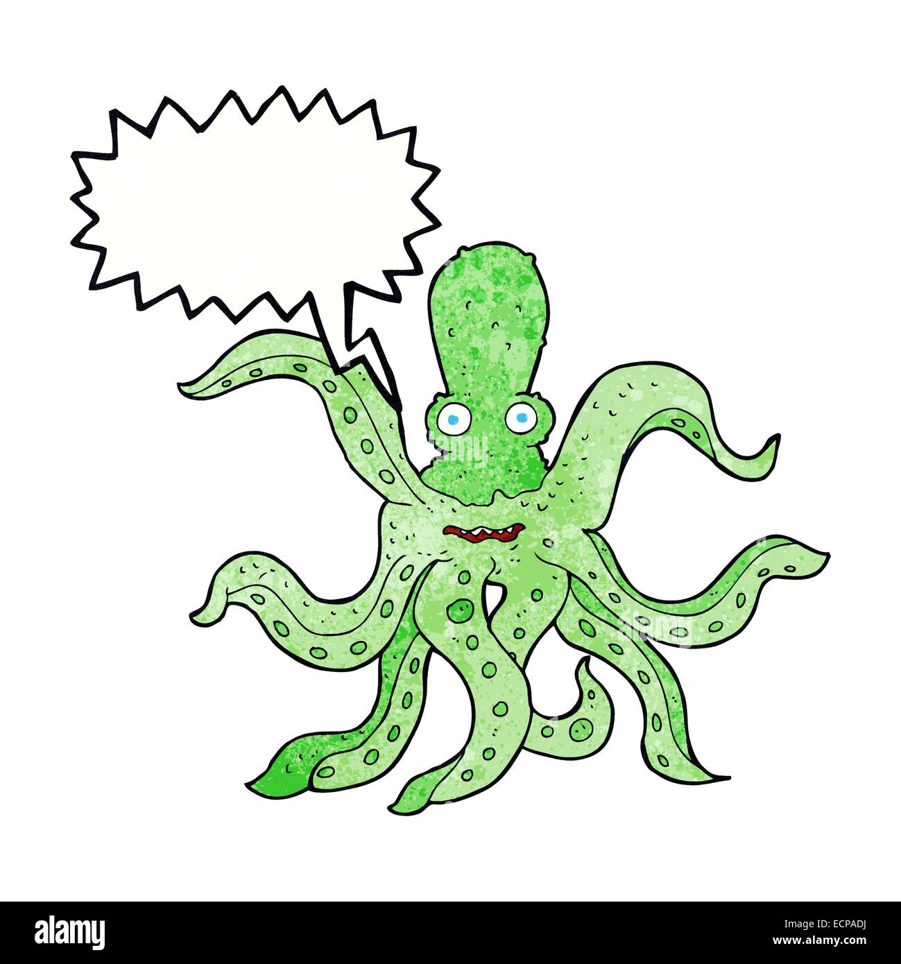 cartoon giant octopus with speech bubble Stock Vector Image & Art - Alamy