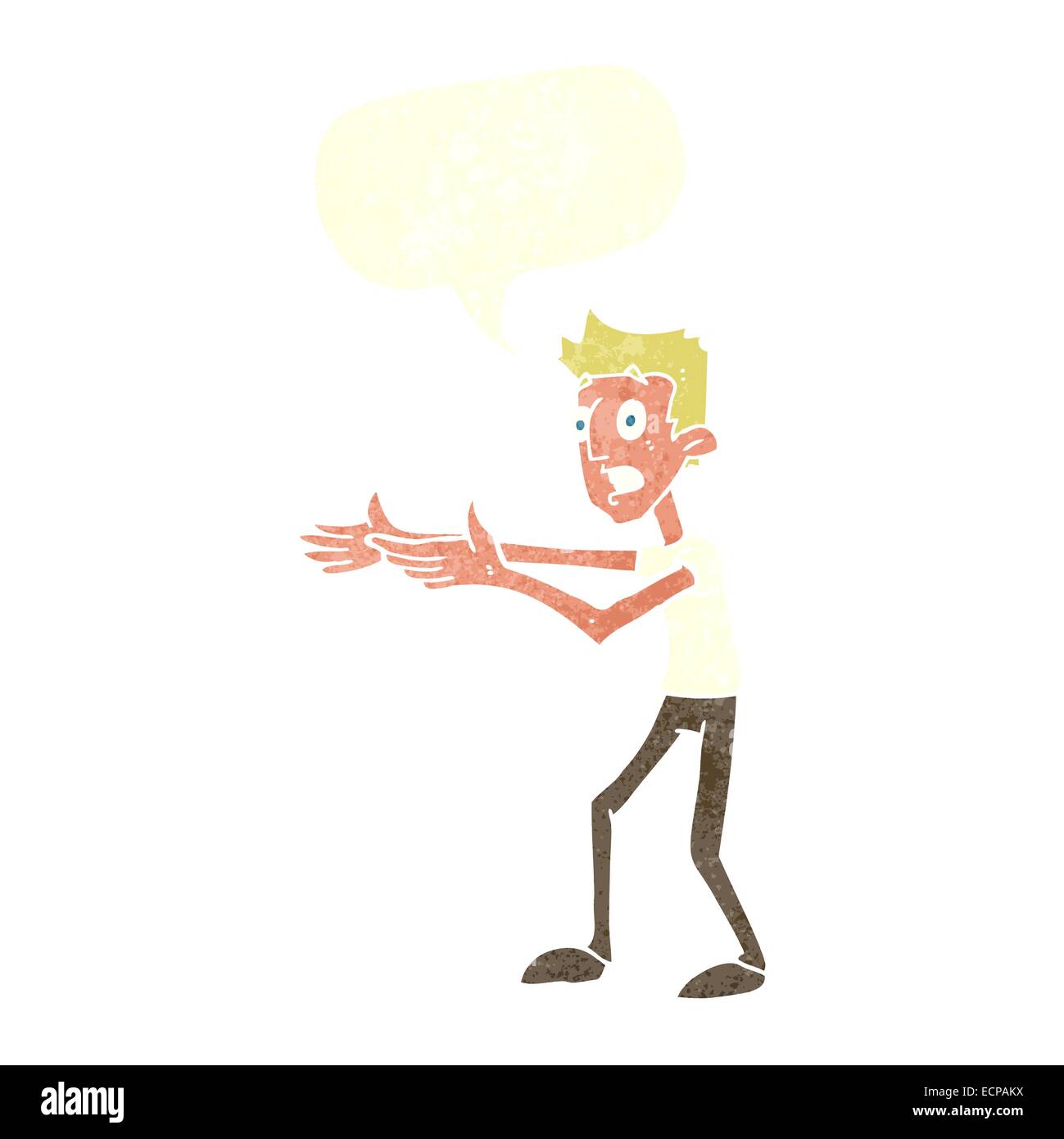 cartoon man desperately explaining with speech bubble Stock Vector ...