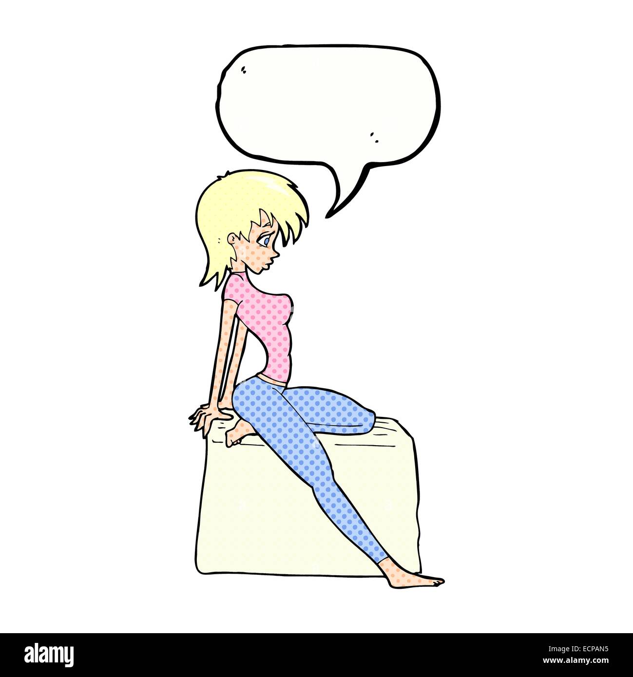 cartoon pin up pose girl with speech bubble Stock Vector Image & Art ...