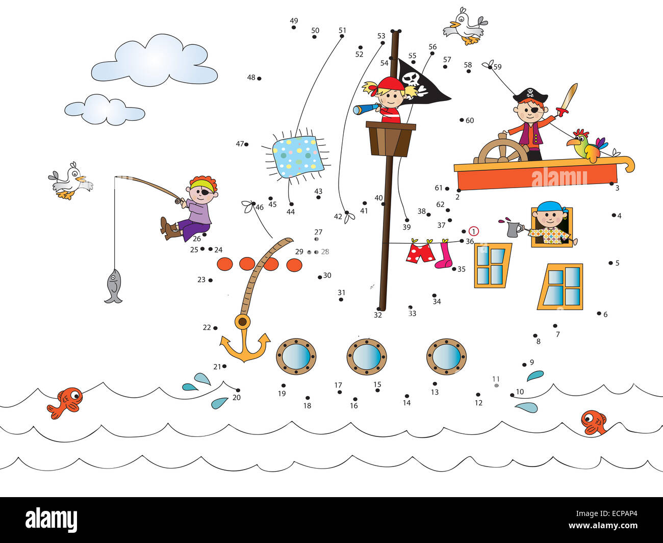 Game for children : join the dots following the numbers Stock Photo - Alamy