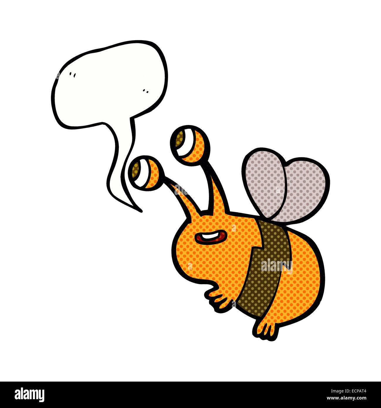 cartoon happy bee with speech bubble Stock Vector Image & Art - Alamy