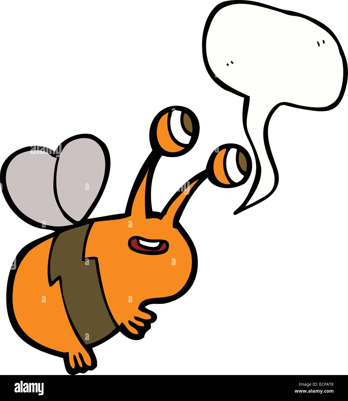 cartoon happy bee with speech bubble Stock Vector Image & Art - Alamy