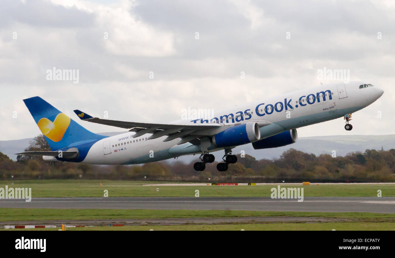 Thomas Cook Airbus A330, taking off from Manchester International ...