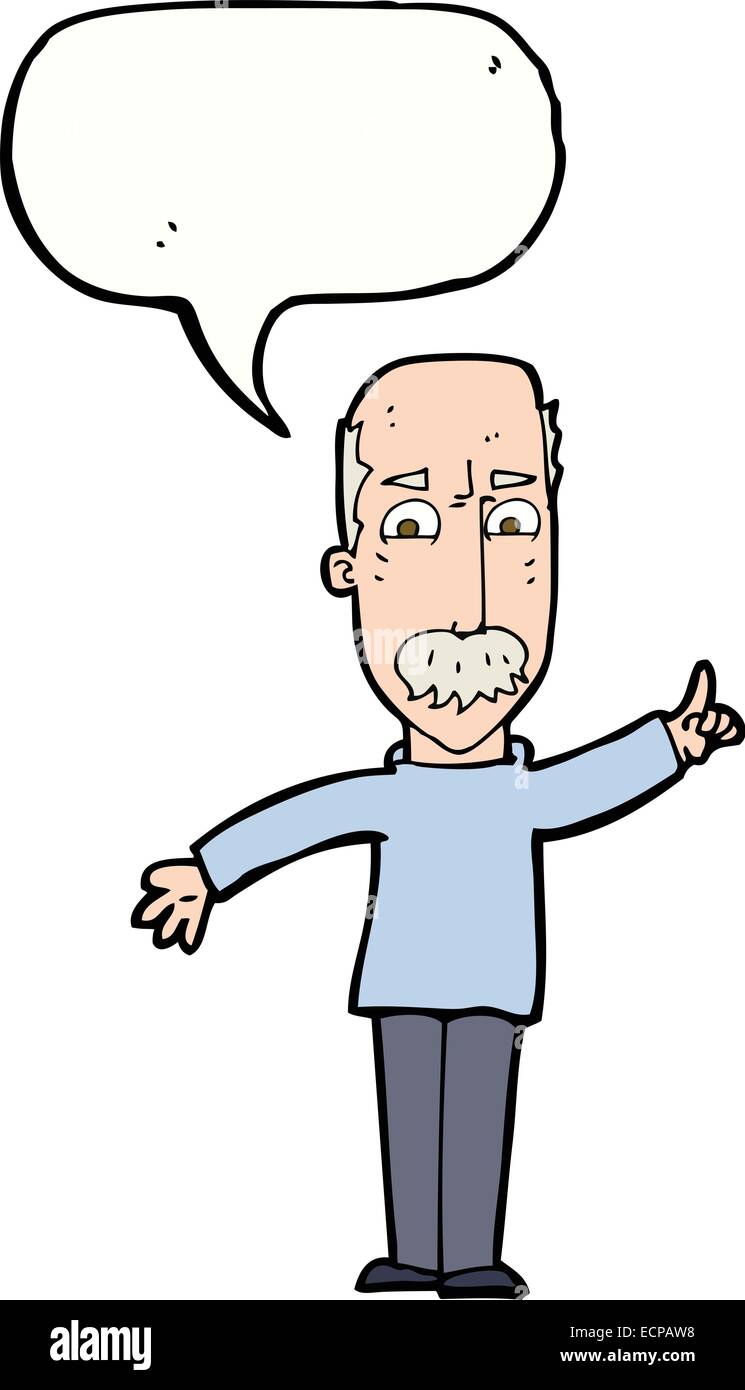 cartoon man issuing stern warning with speech bubble Stock Vector Image ...