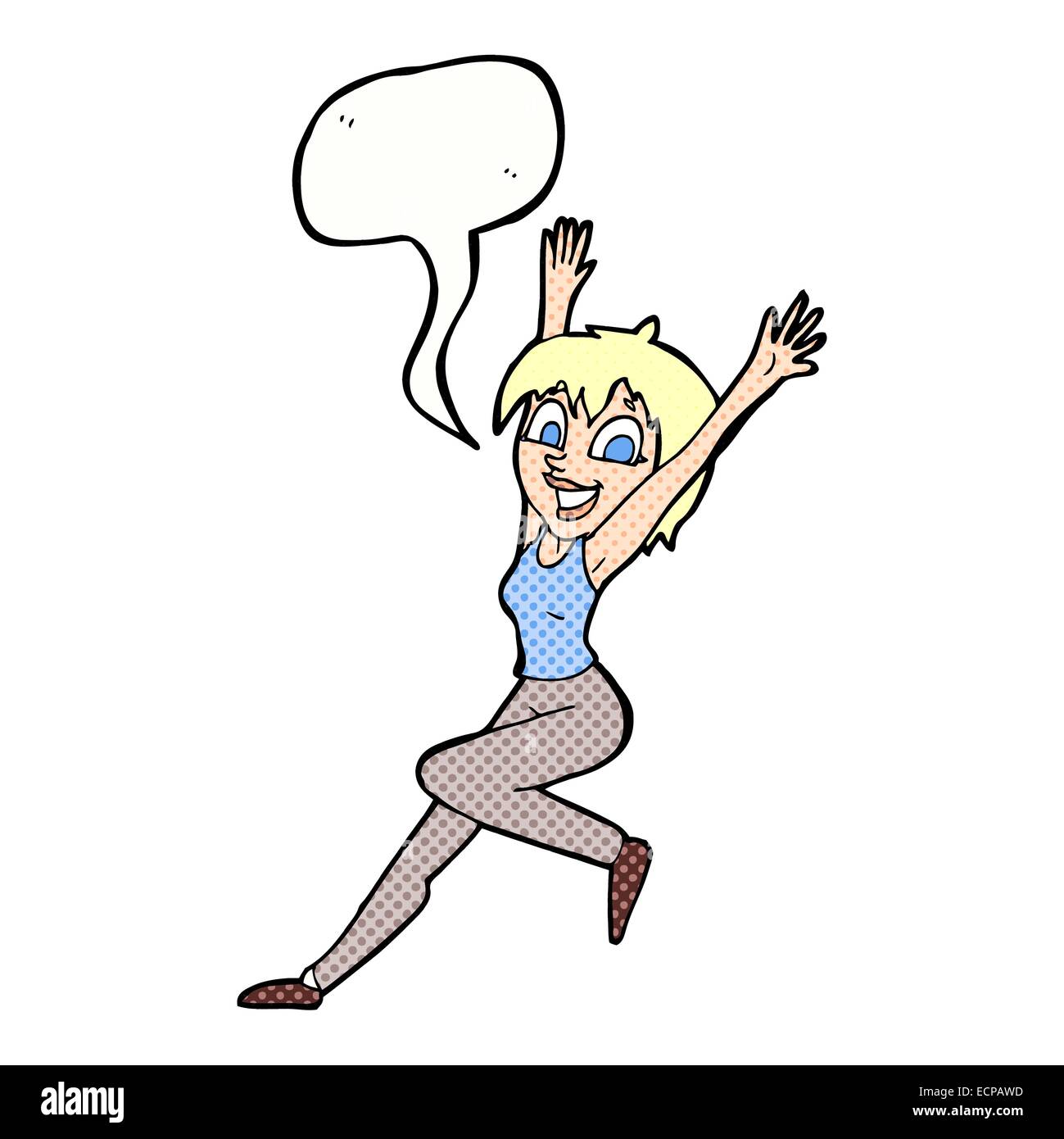 cartoon excited woman with speech bubble Stock Vector Image & Art - Alamy